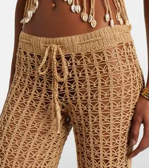 Anna Kosturova Crochet Wide-leg Pants