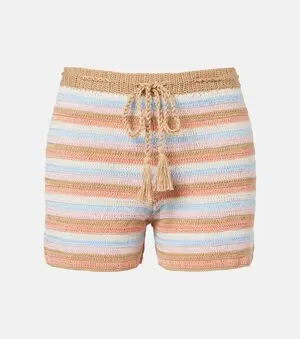 Anna Kosturova Striped Crochet Shorts