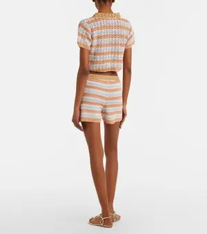 Anna Kosturova Striped Crochet Shorts
