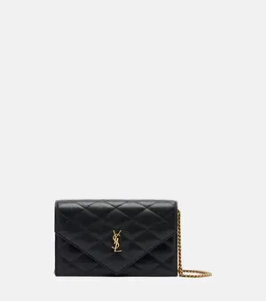 Saint Laurent Quilted Leather Wallet On Chain - Black