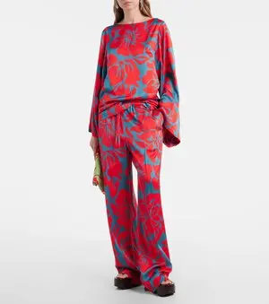 Dries Van Noten Floral Print Palazzo Pants