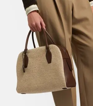 THE ROW India 12 Small Leather Top-handle Bag - Beige