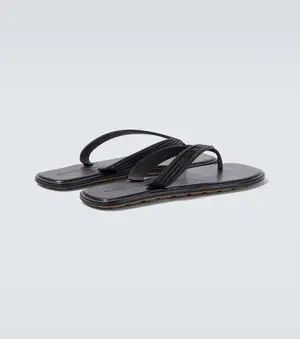 Bottega Veneta Sampieri Thong Sandals - Black