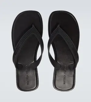 Bottega Veneta Sampieri Thong Sandals - Black