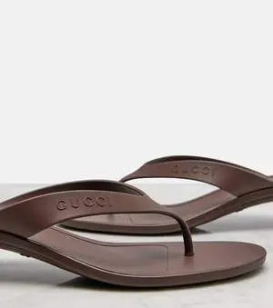 Gucci Vittoria Thong Sandals - Brown