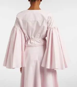 Jacquemus Paysan Cotton Poplin Wrap Top - Pink