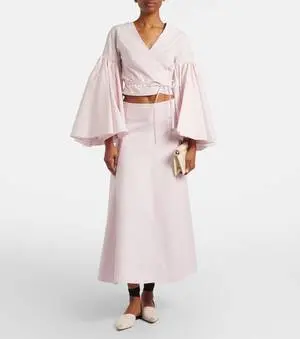 Jacquemus Paysan Cotton Poplin Wrap Top - Pink