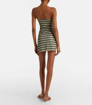 Oseree Lumiere Striped Minidress
