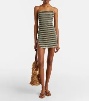 Oseree Lumiere Striped Minidress