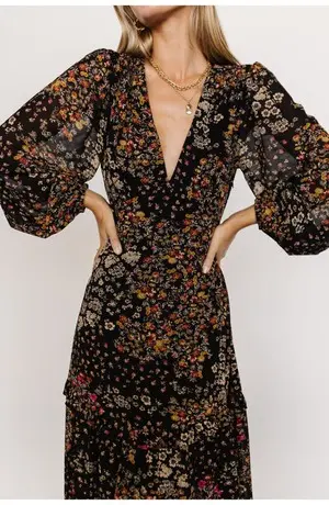 BALTIC BØRN Deep V Maxi Dress