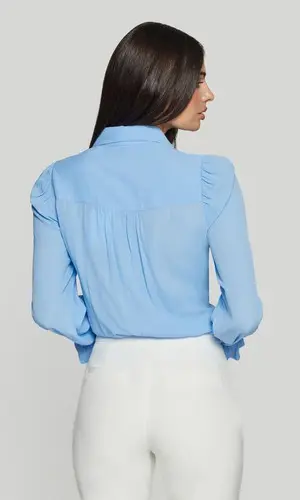 Generation Love Priya Georgette Shirt - Light Blue