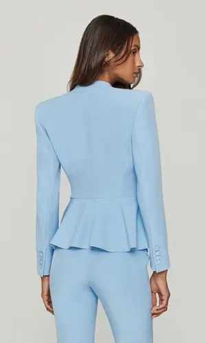 Generation Love Sebas Peplum Crepe Jacket - Light Blue