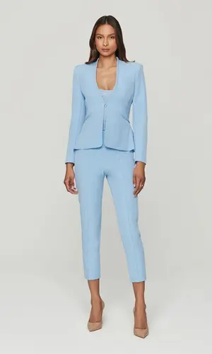 Generation Love Sebas Peplum Crepe Jacket - Light Blue