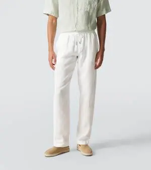 Thom Sweeney Linen Straight Leg Trousers