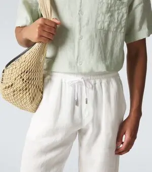 Thom Sweeney Linen Straight Leg Trousers