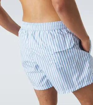 Thom Sweeney Striped Swim Trunks