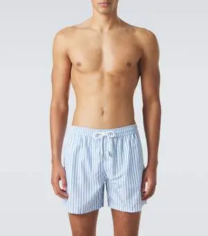 Thom Sweeney Striped Swim Trunks