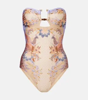 Zimmermann Indra Printed Swimsuit - Beige