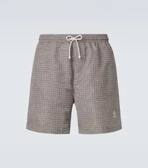 Brunello Cucinelli Logo Swim Trunks - Blue