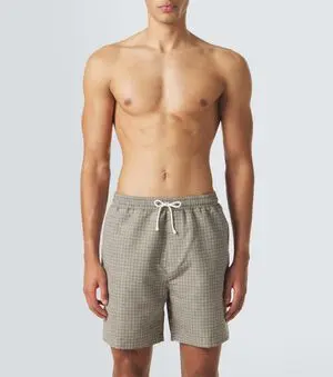 Brunello Cucinelli Logo Swim Trunks - Blue