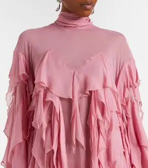 Blumarine Tiered Chiffon Mini Dress