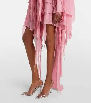 Blumarine Tiered Chiffon Mini Dress