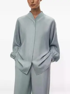 12 STOREEZ Alice Silk Blouse - Blue