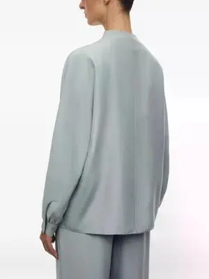 12 STOREEZ Alice Silk Blouse - Blue