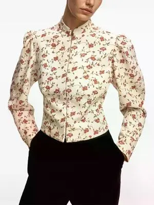 12 STOREEZ Nastenka Floral Print Cropped Jacket