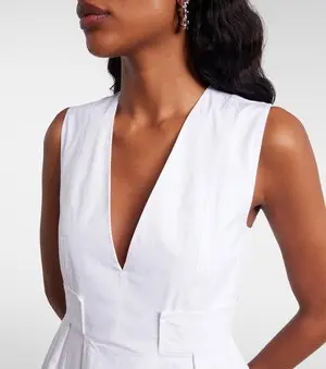 GANNI Peplum Cotton-blend Poplin Top - White