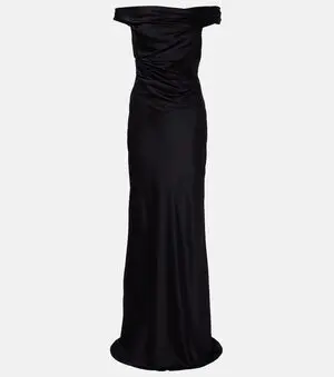 THE SEI Bardot Off-shoulder Gown - Black
