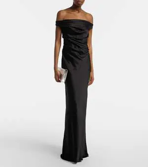 THE SEI Bardot Off-shoulder Gown - Black