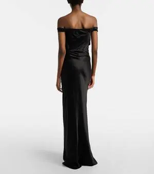 THE SEI Bardot Off-shoulder Gown - Black