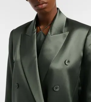 THE SEI Double-breasted Silk Blazer