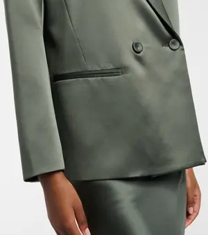 THE SEI Double-breasted Silk Blazer