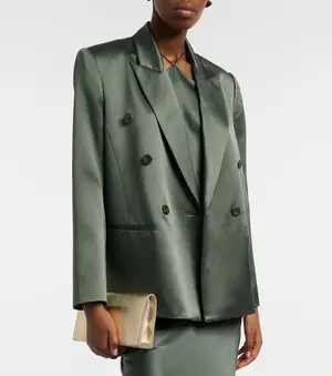 THE SEI Double-breasted Silk Blazer