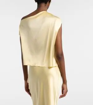 THE SEI Draped Silk Satin Top