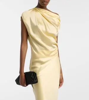 THE SEI Draped Silk Satin Top