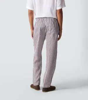 Fedeli Striped Linen Straight Pants