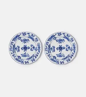 CABANA Gloria Set Of 2 Porcelain Dinner Plates - Blue
