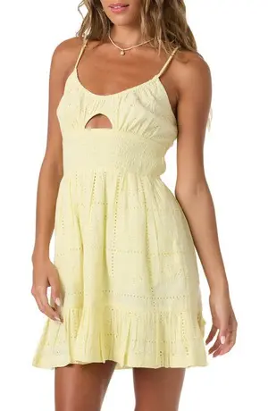 O'Neill Eyelet Embroidered Minidress - Citron