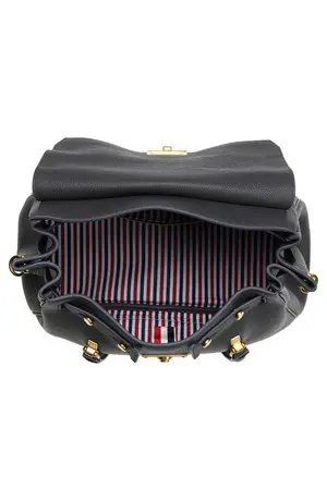 Thom Browne Bolton Pebble Grain Leather Satchel - Black