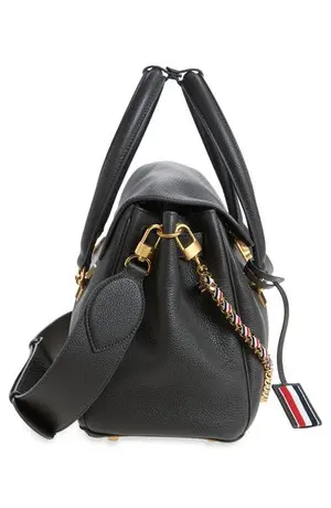 Thom Browne Bolton Pebble Grain Leather Satchel - Black