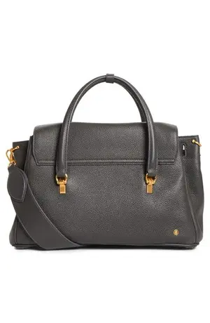 Thom Browne Bolton Pebble Grain Leather Satchel - Dark Grey