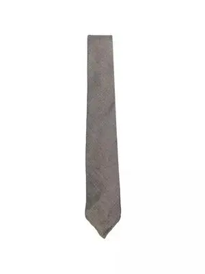 DELL'OGLIO Martin Patterned Neck Tie - Brown