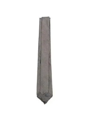 DELL'OGLIO Martin Patterned Neck Tie - Brown