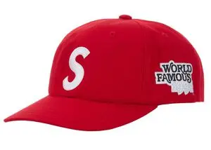 Supreme World Famous S Logo 6 Panel Cap - Red