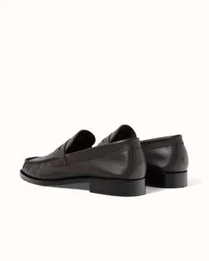 DUKE + DEXTER Ezra Pebble Ruched Loafer - Brown