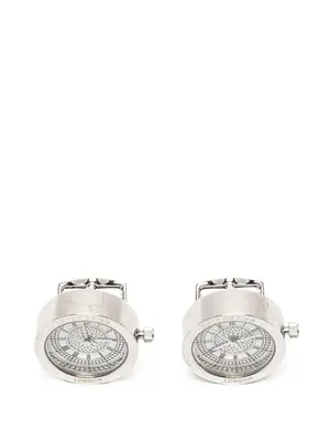 Tateossian Silver Tone Cufflinks & Tie Clips For Men