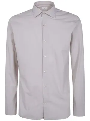 TINTORIA MATTEI 954 Slim Poplin Shirt - Gray